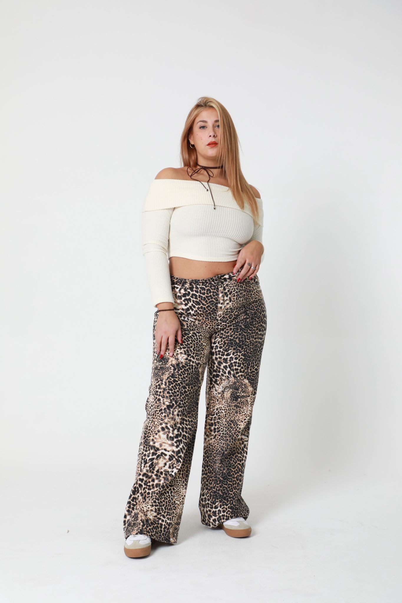PANTALON WIDE LEG ANIMAL AFRA rigido – Kamoo
